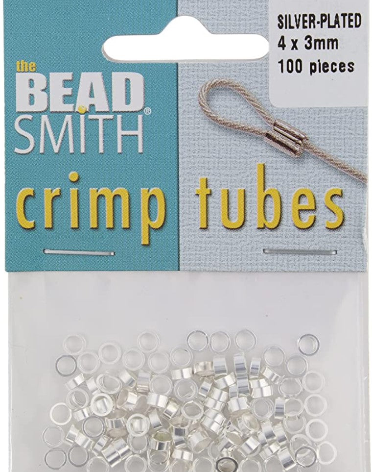 Crimp Tube 4x3MM Silver Plate