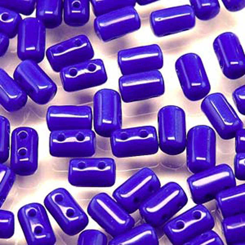 Opaque Blue Czech Glass Rulla Beads