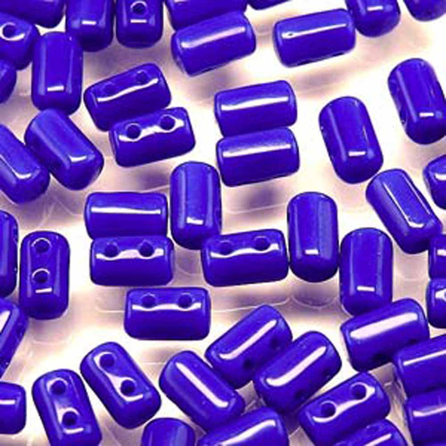 Opaque Blue Czech Glass Rulla Beads
